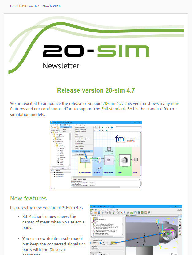 Newsletter #47 - 20-sim