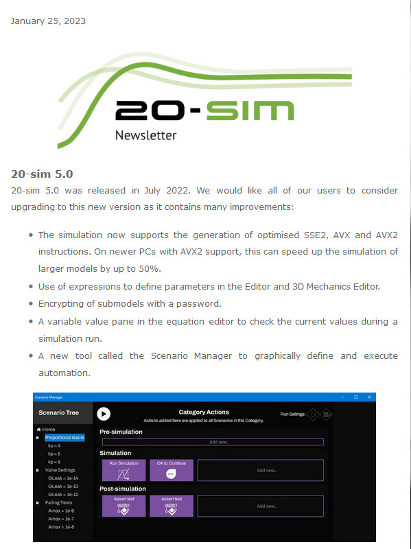 Newsletter #49 - 20-sim